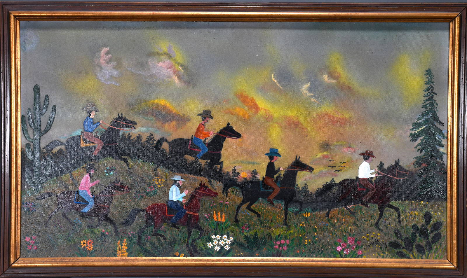 Nan Phelps. Horseback In Painted Desert. Auction
