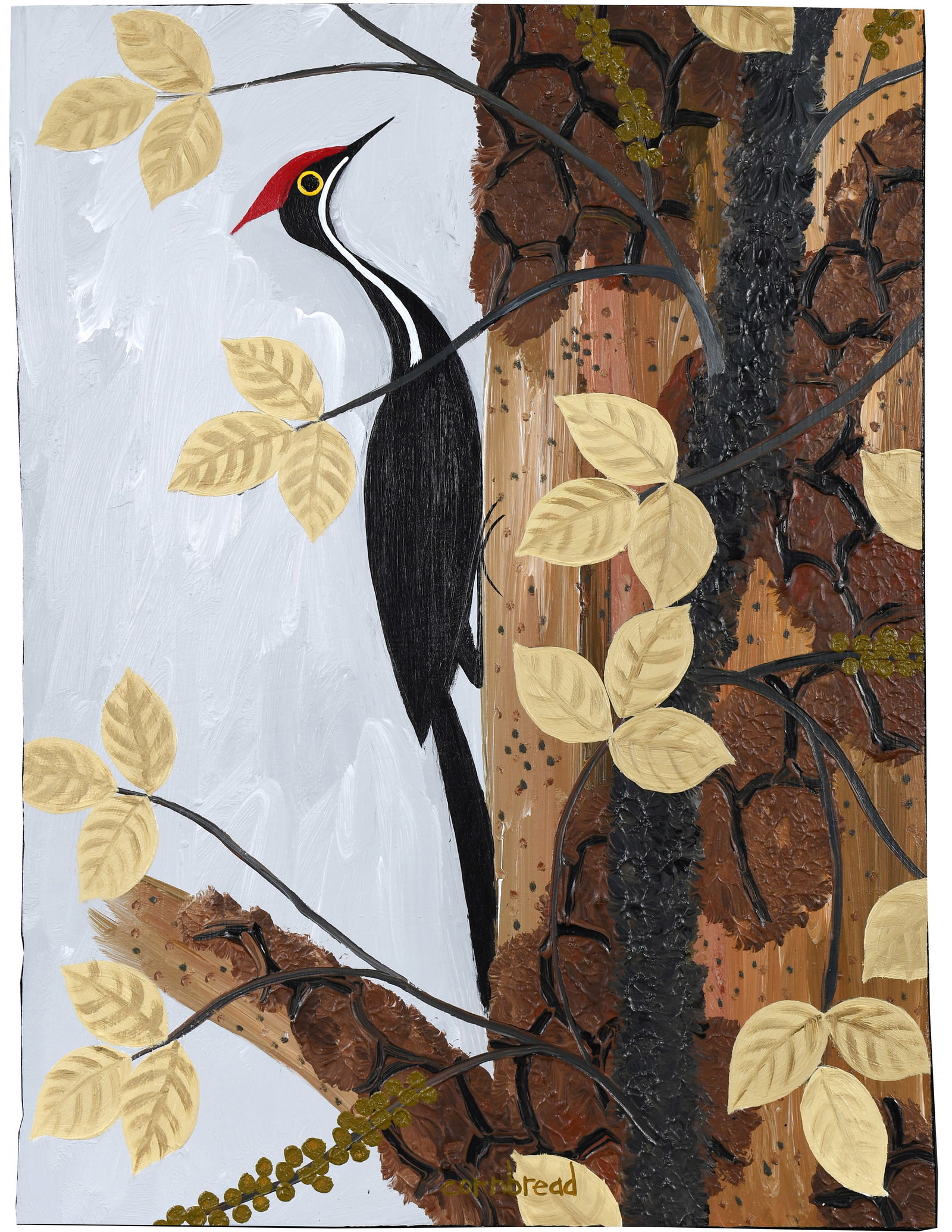 John 'cornbread' Anderson. Red-headed Woodpecker. Auction