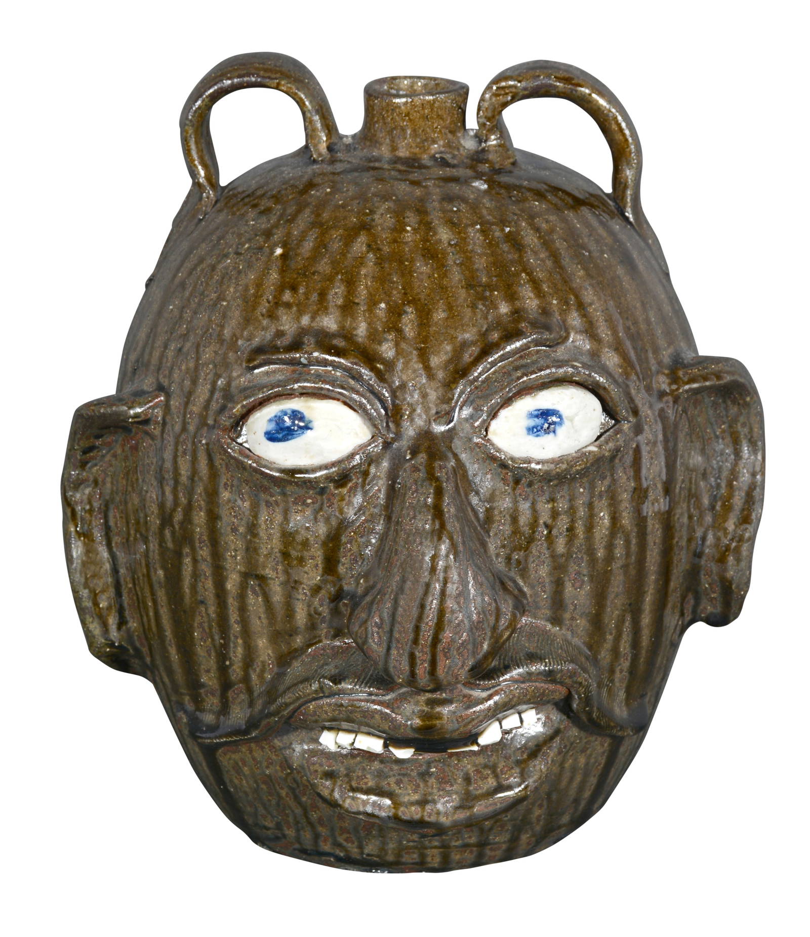 Chester Hewell. Large Oval Head Face Jug. Auction