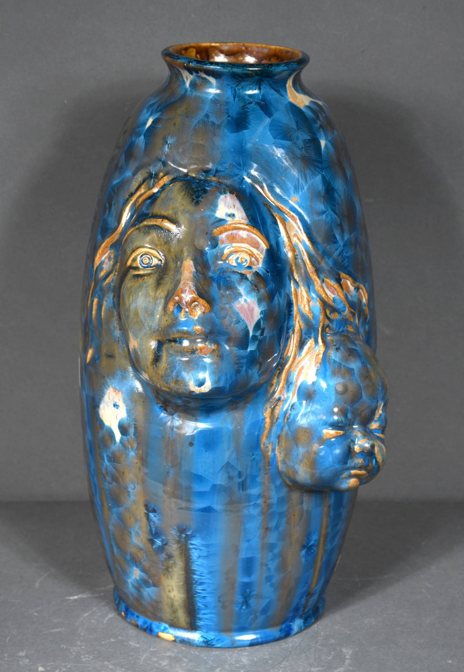 Rodney Leftwich. Crystalline Glazed Angel Vase. Auction