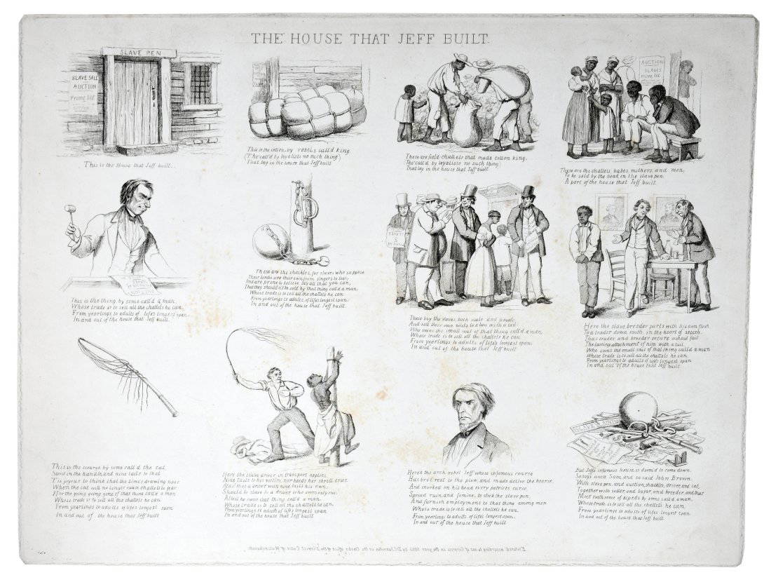 David Claypool Johnson. The House That Jeff Built. 1863. Engraving. Auction