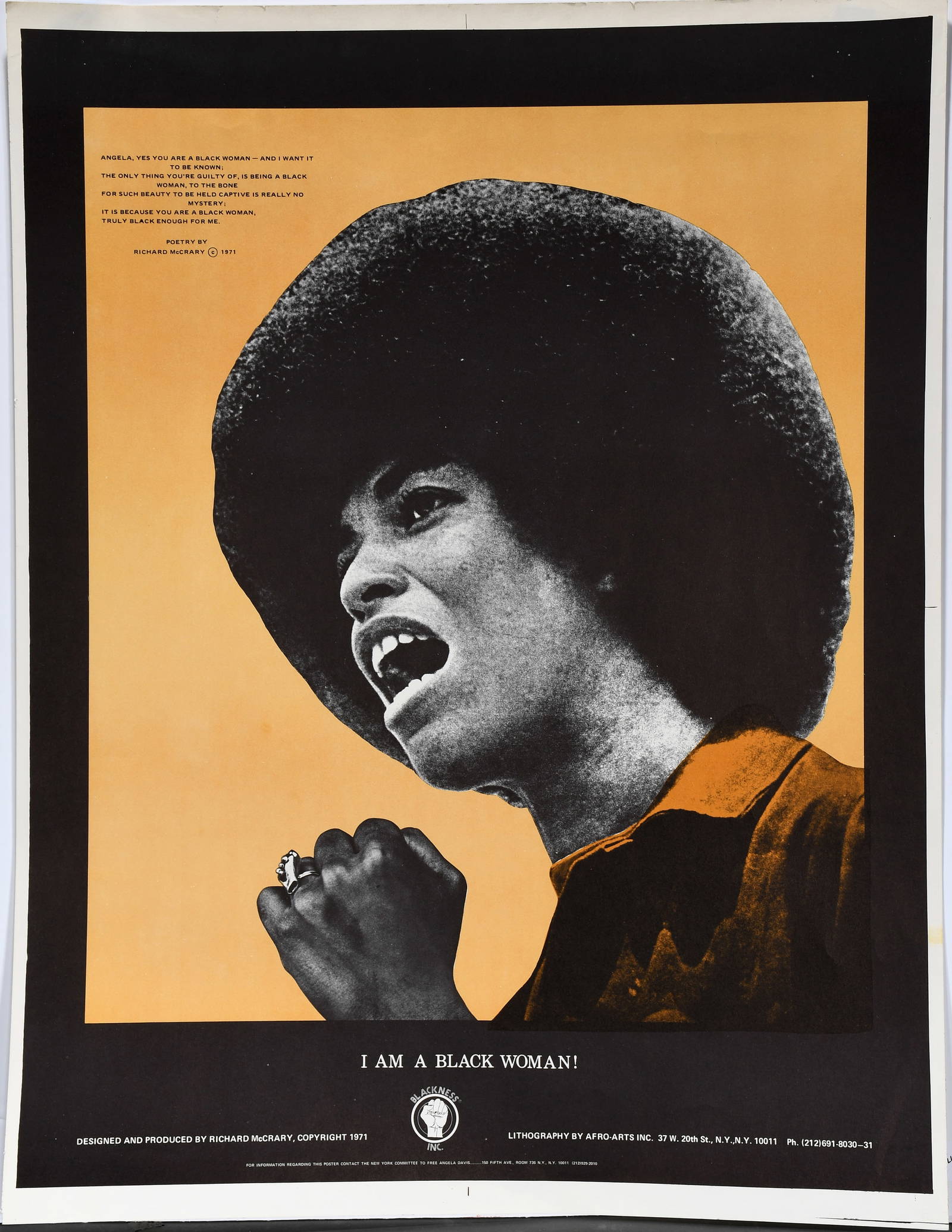 Richard Mccrary. I Am A Black Woman. Pictorial Poster. Auction