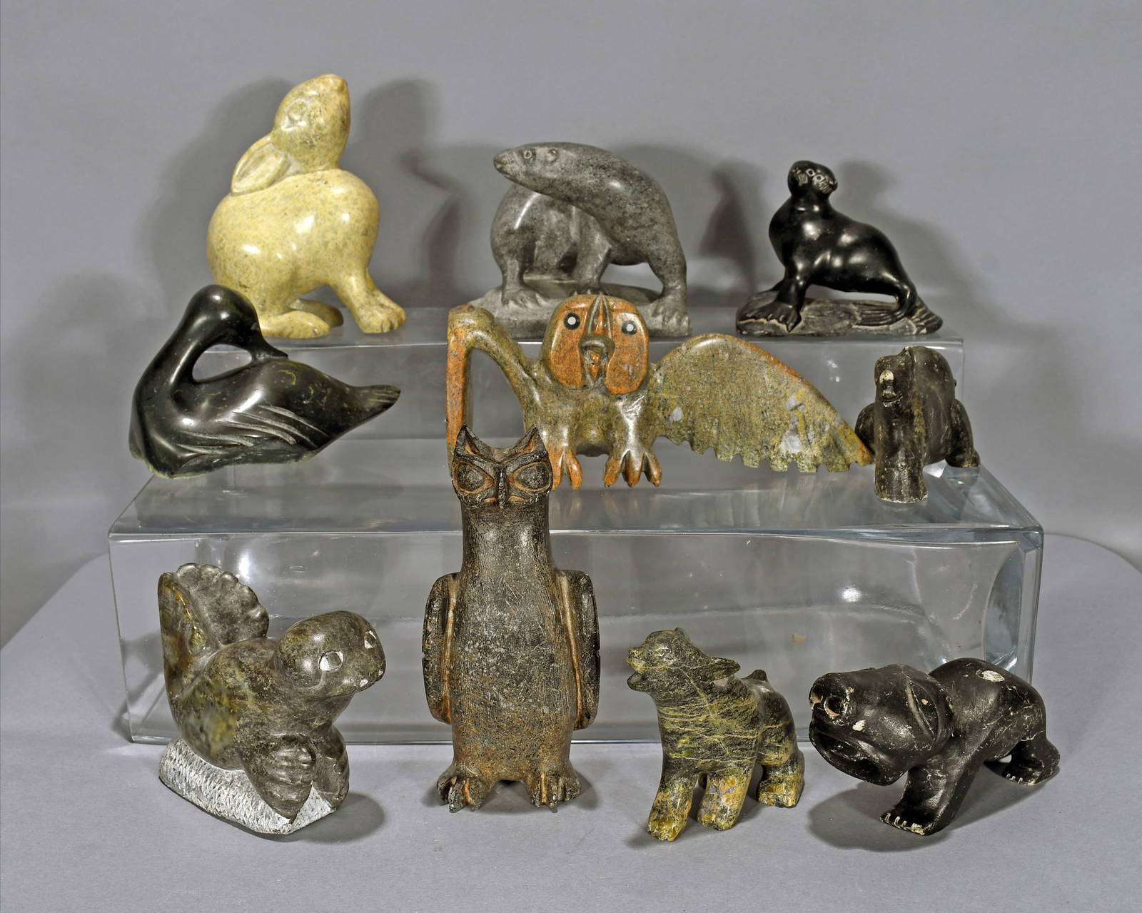 Abraham. Group Of Ten Inuit Animal Figures. Auction