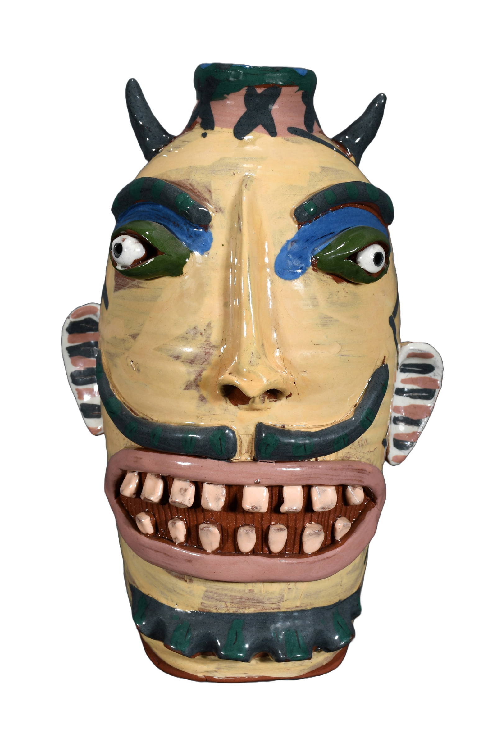 Carl Block. Devil Face Jug. Auction