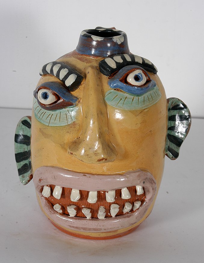 Carl Block. Lazy Eyed Face Jug.