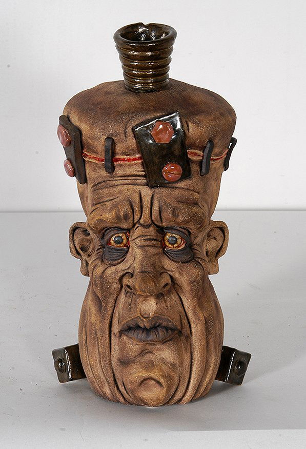 Kevin Turkey Merck. Frankenstein Face Jug.