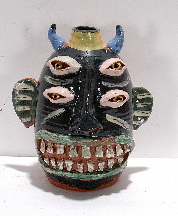 Carl Block. Four-Eyed Devil Face Jug.