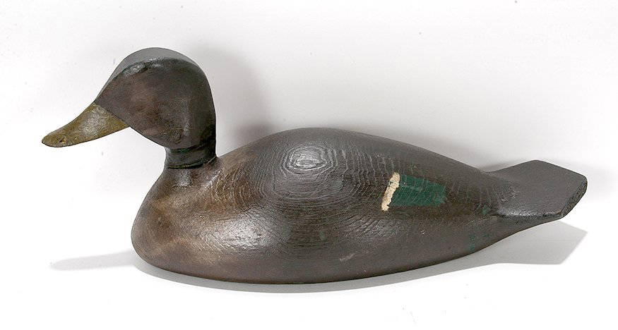 George E. Blevins. Stylish Black Duck Decoy.