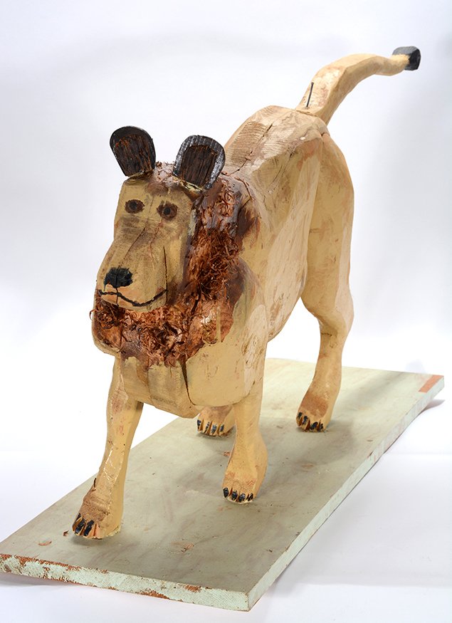Noah Kinney. Large Wooden Lion.