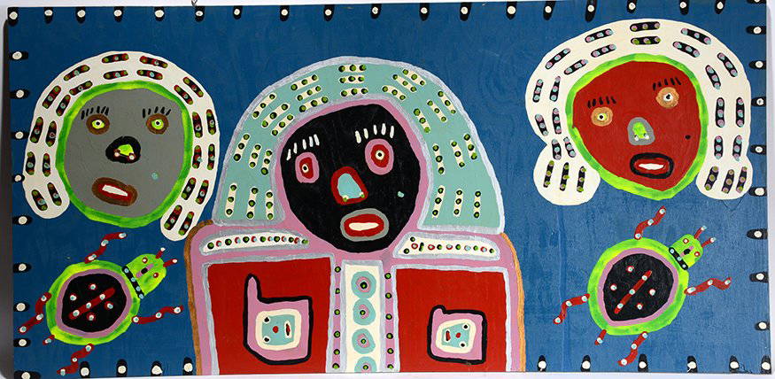 Richard Burnside. King With Two Queens On Blue.