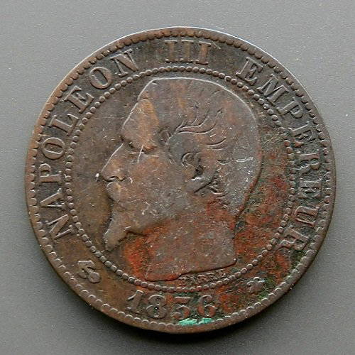 Bronze Coin Made In France In 1856. Napoleon Iii.