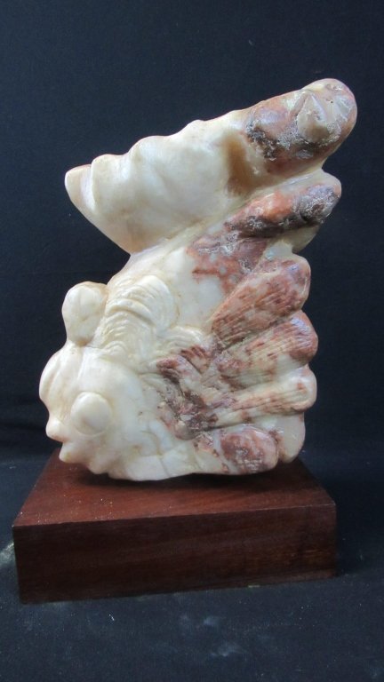 Vintage Chinese Stone Fish Carving Statue
