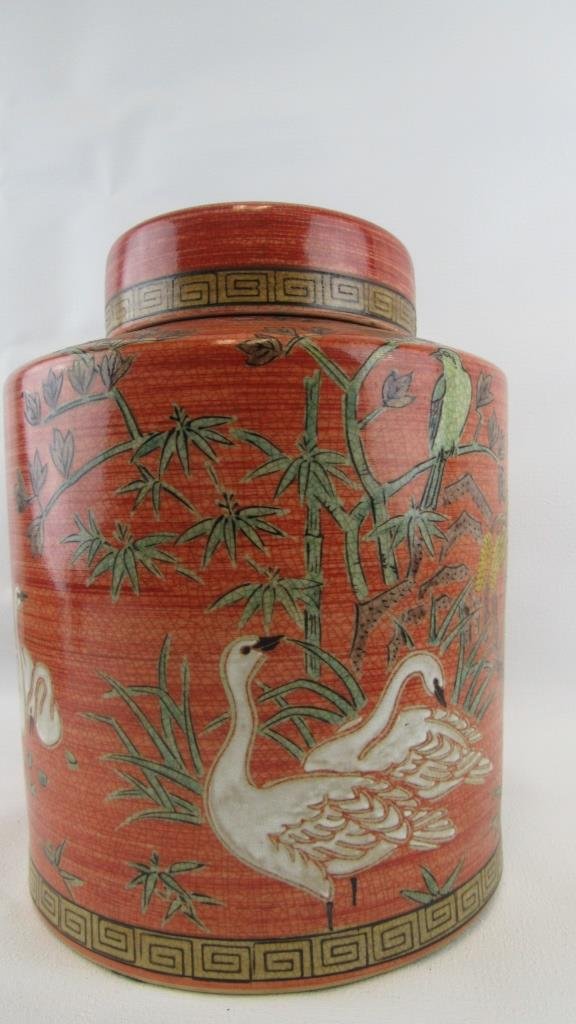Red Lidded Ginger Jar