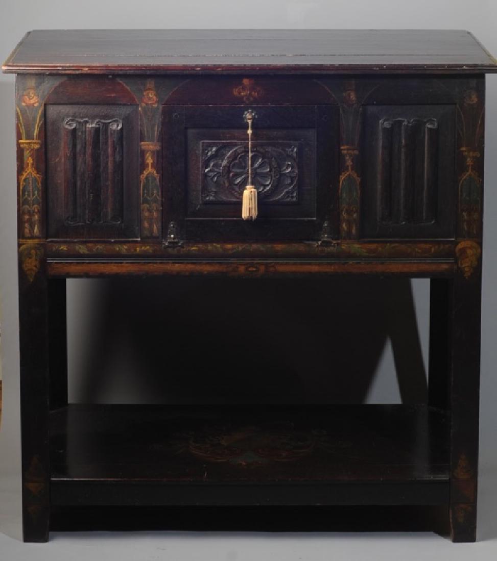 Gothic English Oak Livery Cabinet