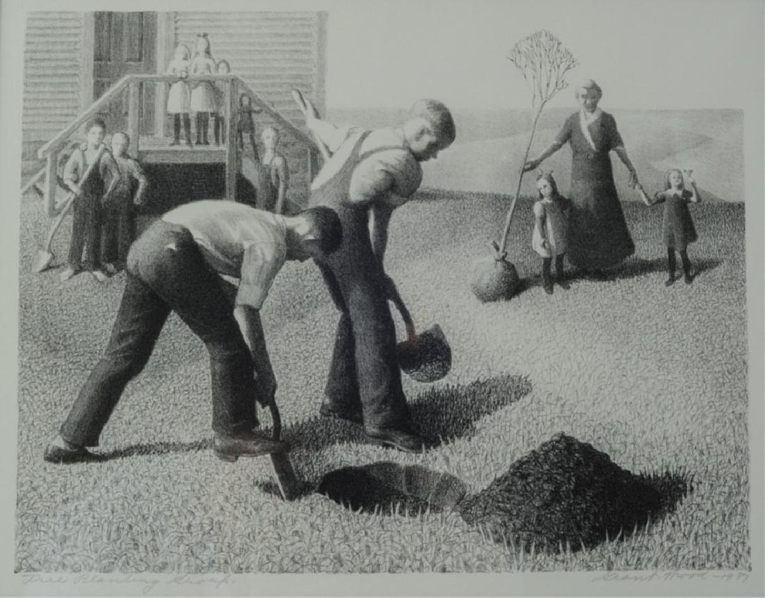 Signed 1937 Grant Wood Lithograph, Tree Planting - May 12, 2018 ...