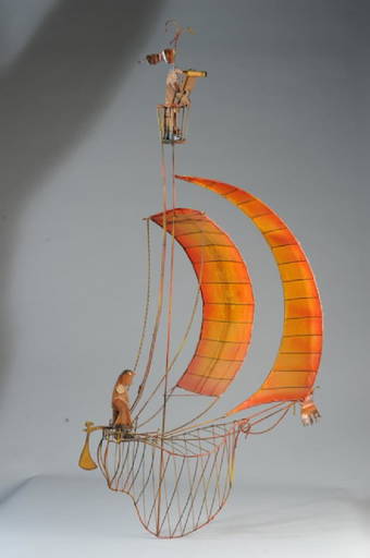 2 Clifford Earl Folk Art Flying Machine Sculptures