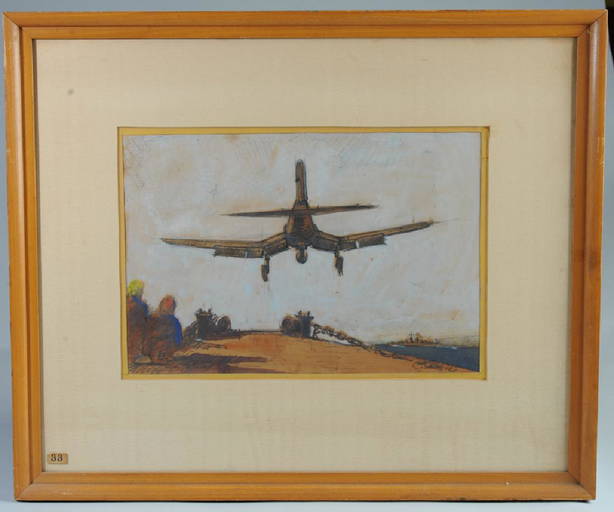 Floyd Johnson 1944 Mixed Media Of Fighter Plane