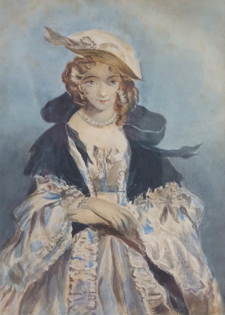 Watercolor Portrait of an English Lady c. 1835