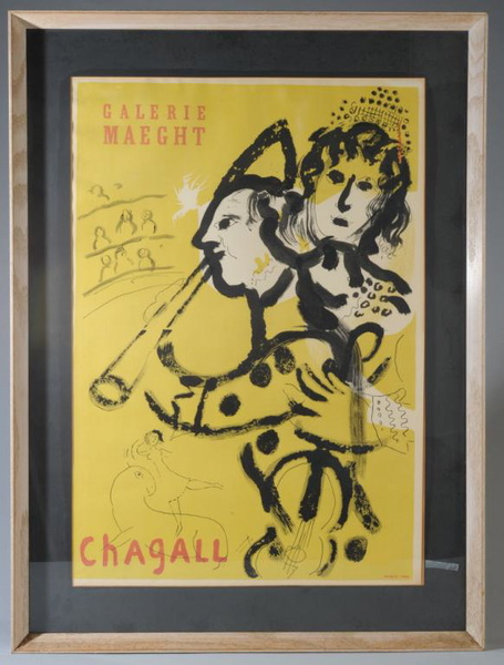 Original 1957 Marc Chagall Poster Galerie Maeght