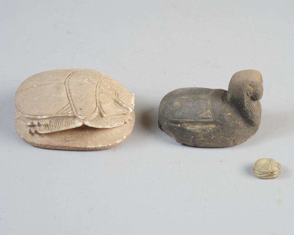 Three Egyptian Type Stone Scarabs