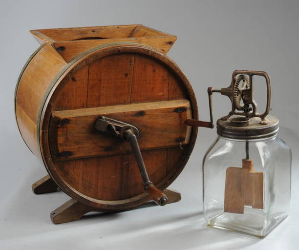 Rcw Richmond Va. Butter Churn, + Glass Churn