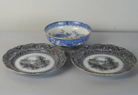 Antique 1840s W Adams & Sons Staffordshire Transferware