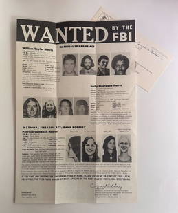 Original Patty Hearst Wanted Poster