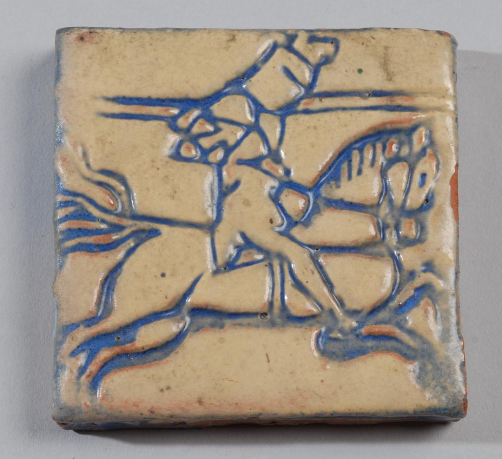 Antique Mercer Moravian Pottery Tile, Doylestown Auction