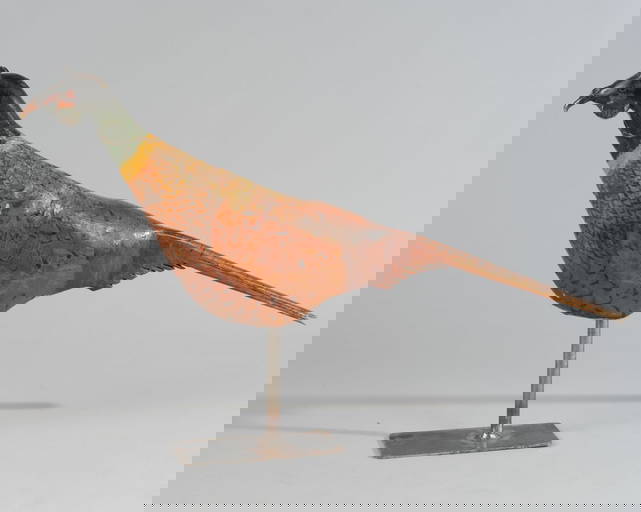 Carved Ring Neck Pheasant Decoy