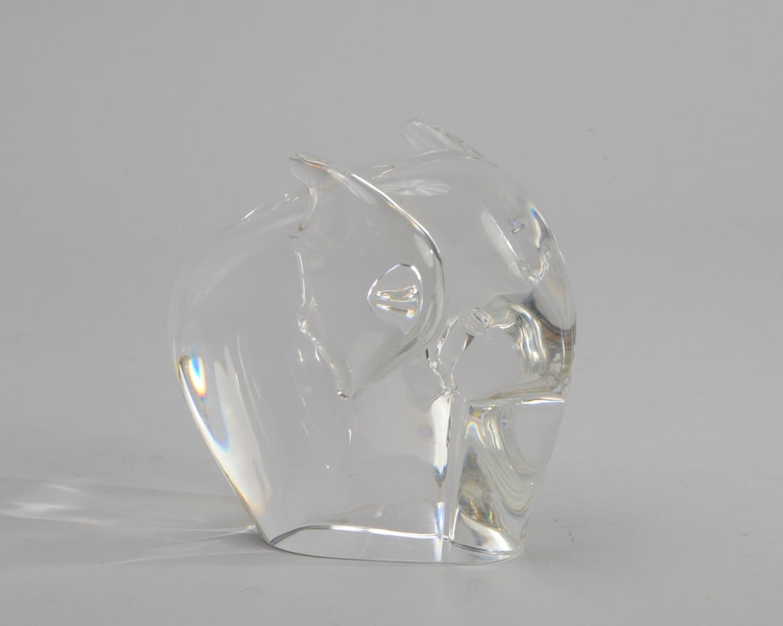 Steuben Signed Glass Elephant Auction