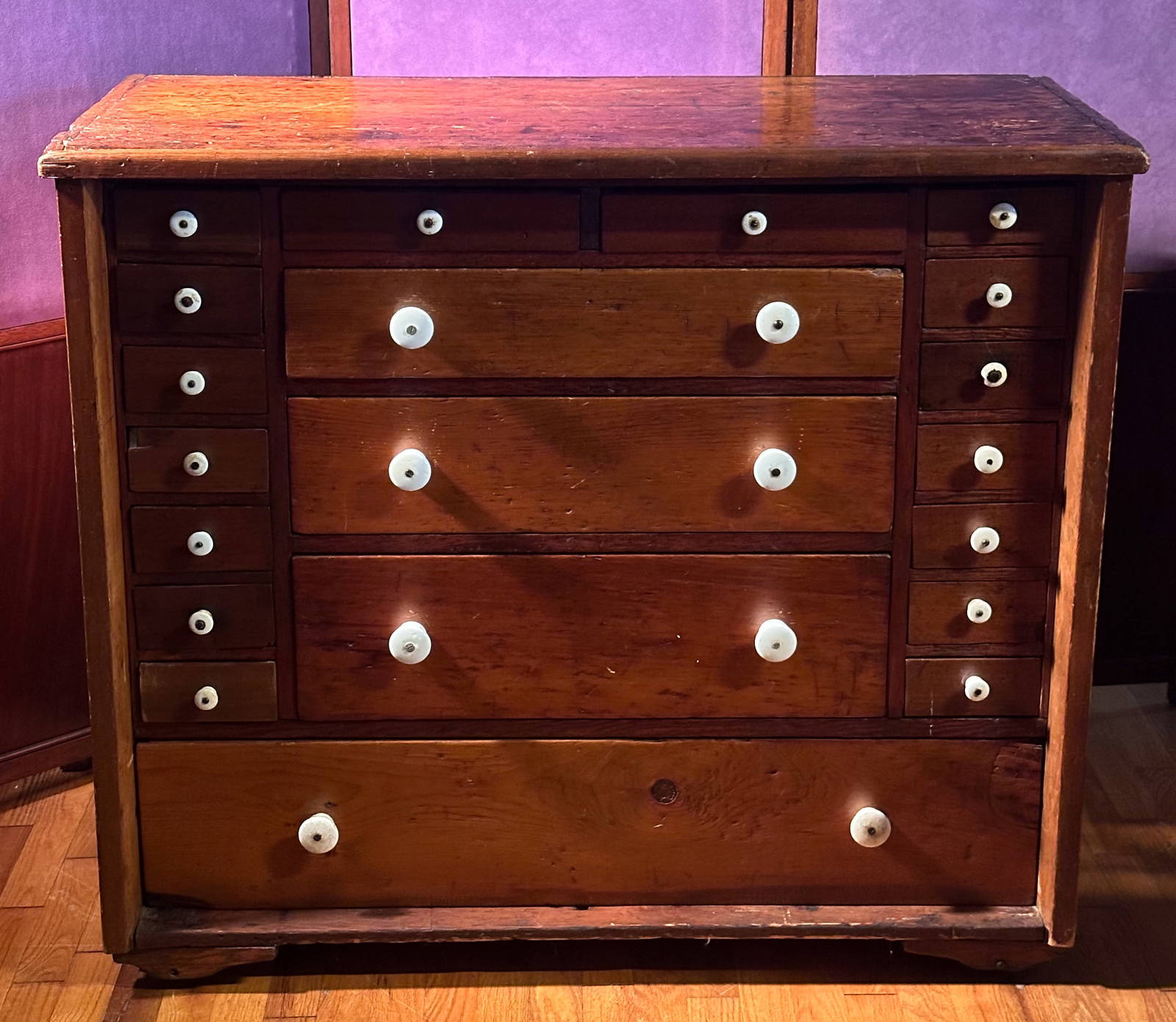 Antique Clarks Spool Cabinet Auction
