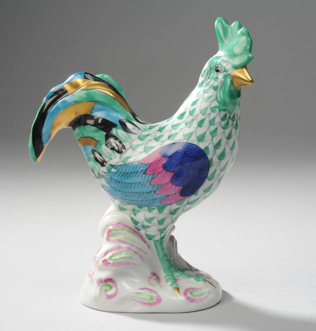 Herend Green Fishnet Rooster - Jul 26, 2025 | Hilliard & Co. In Va