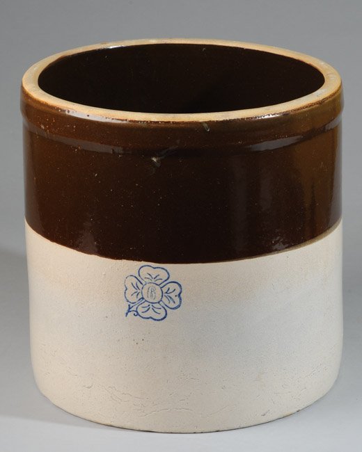 Miller Pottery Al Stoneware Crock, Clover Mark