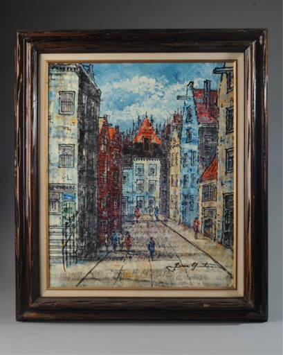 Jean Gautier, Oil On Canvas, European City Scene