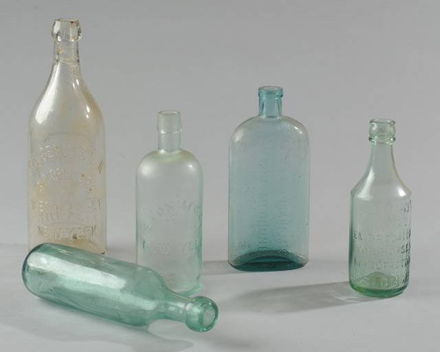 Five Early Glass Bottles