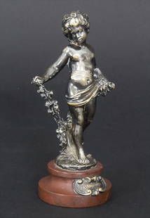 Fan Dancer, A Post Auguste Moreau Bronze Figurine
