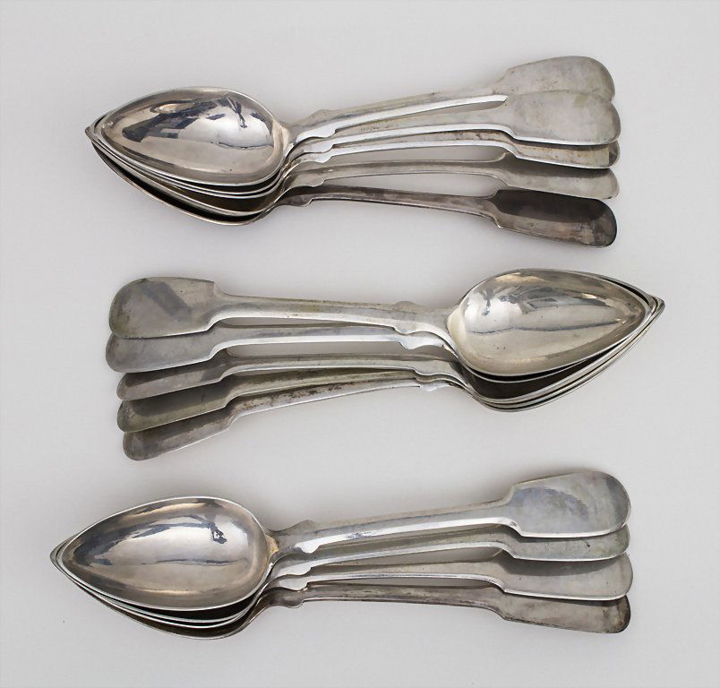 14 Biedermeier Löffel / 14 Spoons, Schott, Frankfurt,