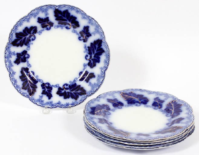 Johnson Bros. Normandy Flo Blue Plates 19th.c.