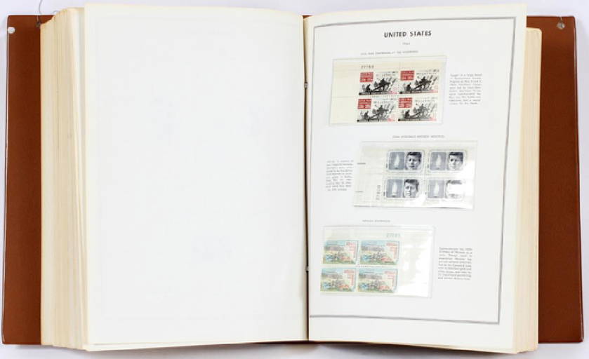 U.s. Plate Block Stamp Album 1935 70 Unused Sleeve