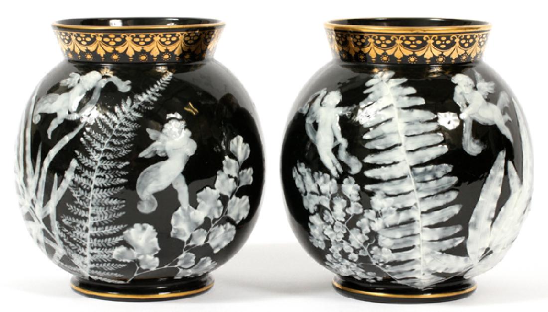 PATE-SUR-PATE PORCELAIN VASES BY GEORGE JONES