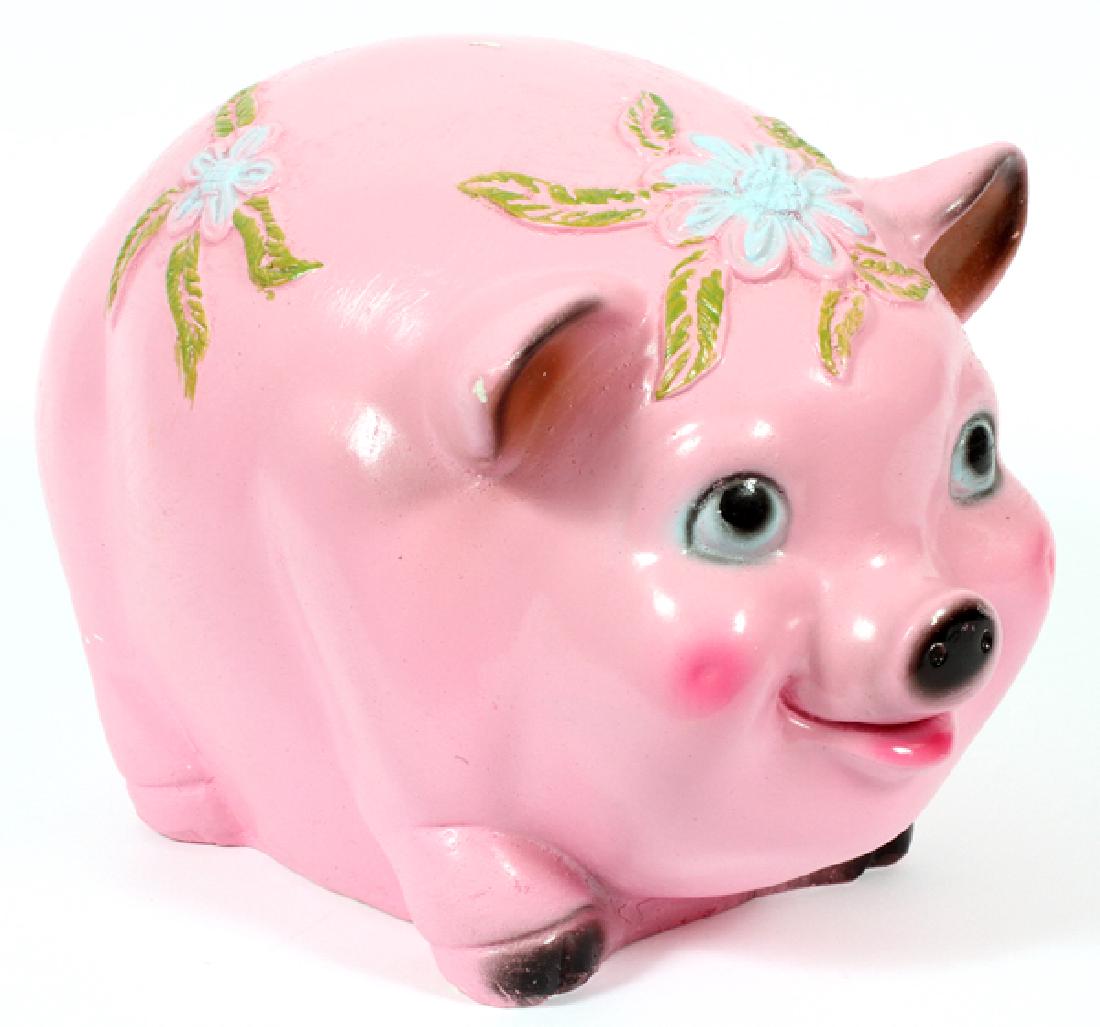 SILVESTRI BROTHERS PINK CHALK WARE PIGGY BANK