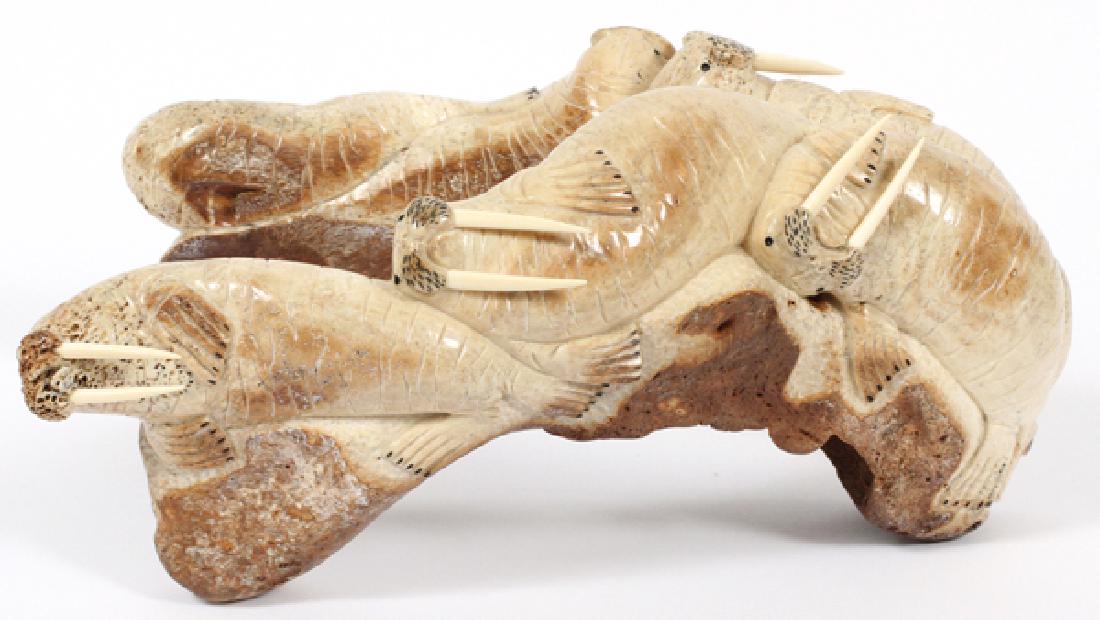 CHUPAK JUNEAU ALASKA CARVED WALRUS FOSSIL