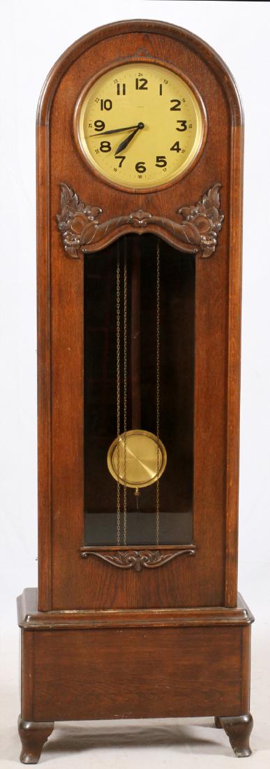 MAUTHE GERMAN OAK CASED GRANDFATHER CLOCK