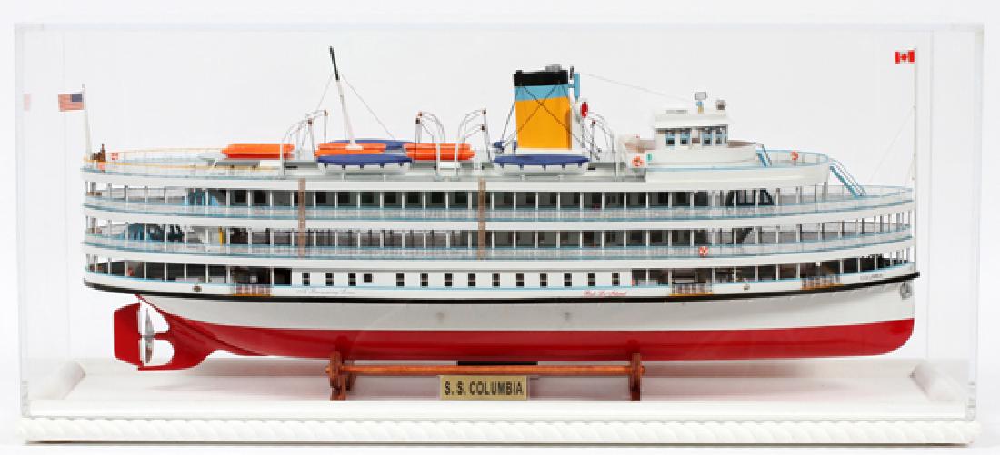 HAND CARVED WOOD SHIP MODEL OF THE BOB-LO BOAT