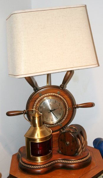 Nautical Ship's Lamp W/carrington Clock Etc.