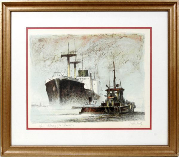 John Kelly Lithograph, 'entering The Channel'