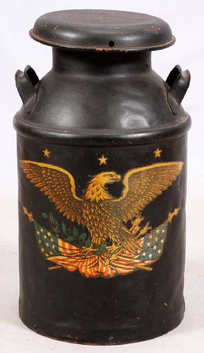 Vintage Painted Eagle Milk Can