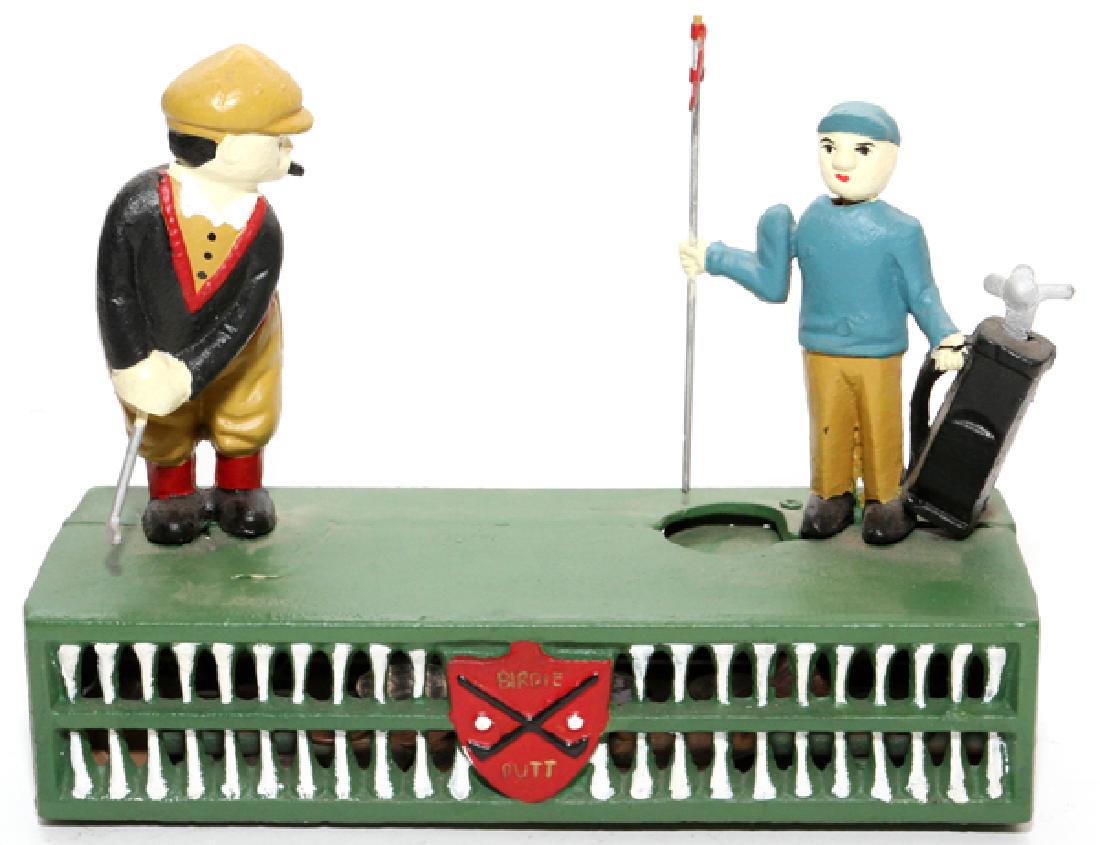 REPLICA CAST IRON BIRDIE PUTT MECHANICAL BANK
