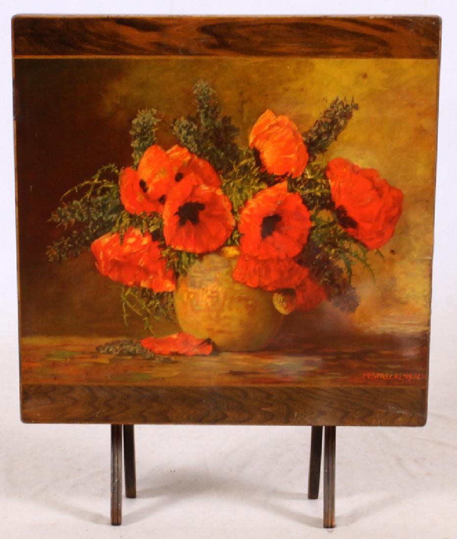 M. Streckenbach Signed Tilt Top Card Table