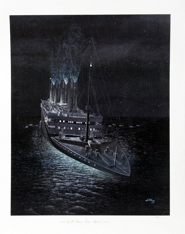 Jim Clary Offset Lithograph, Titanic Time
